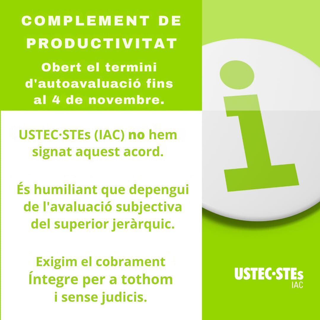 Complement de productivitat 2024 - USTEC·STEs